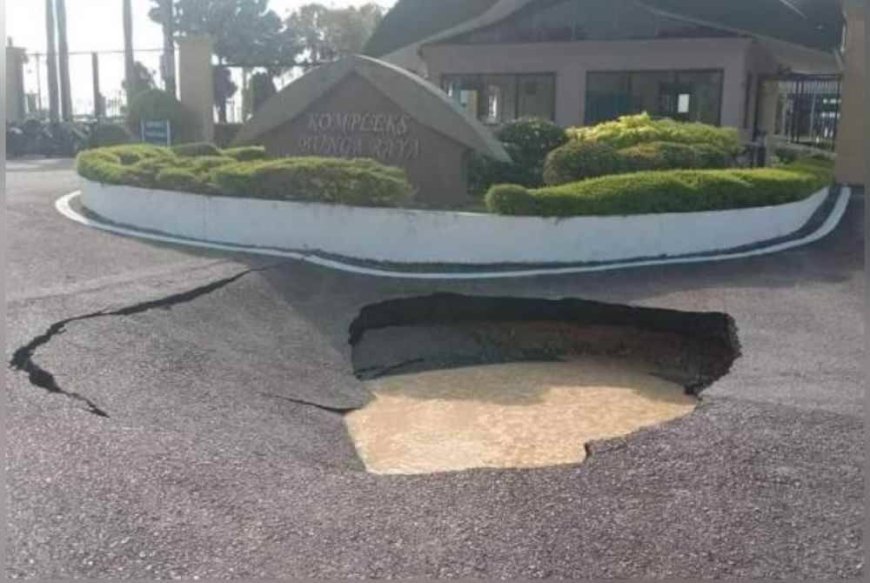 Lubang benam dikesan di Kompleks Bunga Raya KLIA - Pahangku Media